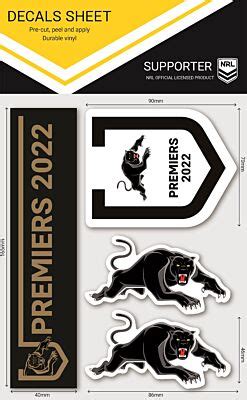 Penrith Panthers Nrl Premiers Set Of Decal Stickers Sheet Guy Stuff
