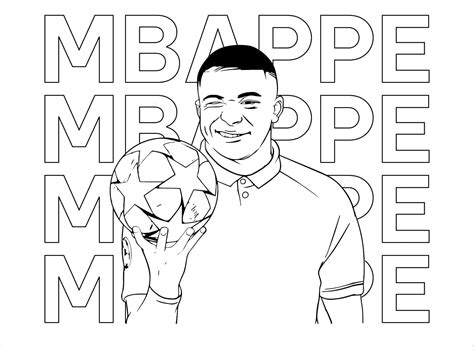 Kolorowanki Kylian Mbappé do druku Kolorowankidodruku