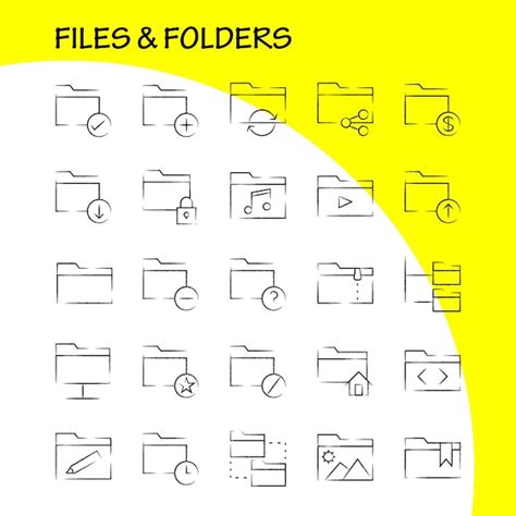 Archivos Y Carpetas Paquete De Iconos Dibujados A Mano Para Dise Adores