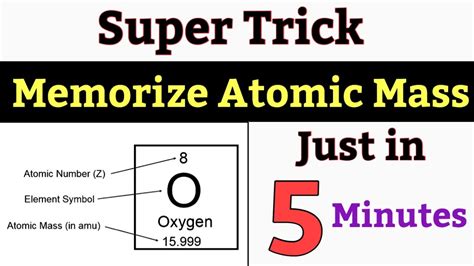 Super Trick To Memorize Atomic Mass Of Elements How To Memorize