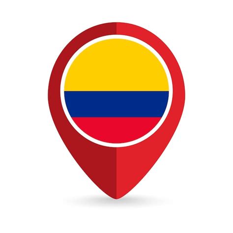 Puntero del mapa con país colombia bandera de colombia ilustración