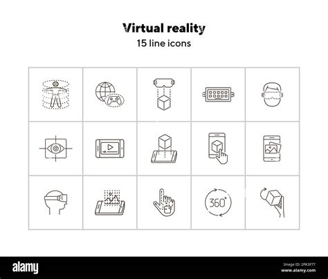Virtual Reality Line Icons Stock Vector Image Art Alamy