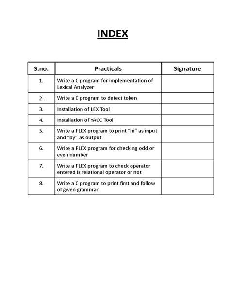 compiler design practical file pdf pdf
