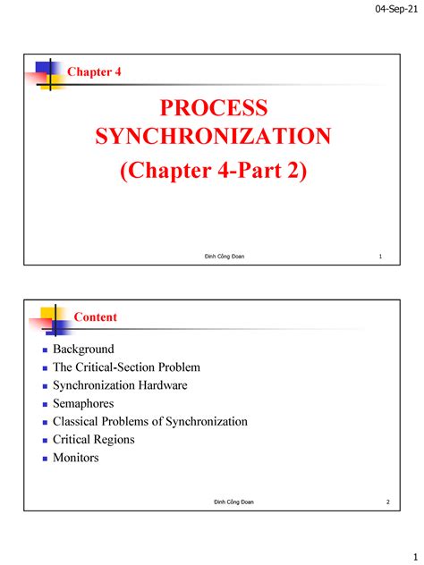 os chapter 4 synchronization process synchronization chapter 4 part 2 chapter 4 Đinh công
