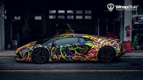 Wrapstyle Shows Off Psychedelic Lamborghini Aventador Gtspirit
