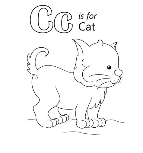 A letra C é para o gato para colorir imprimir e desenhar Colorir Me