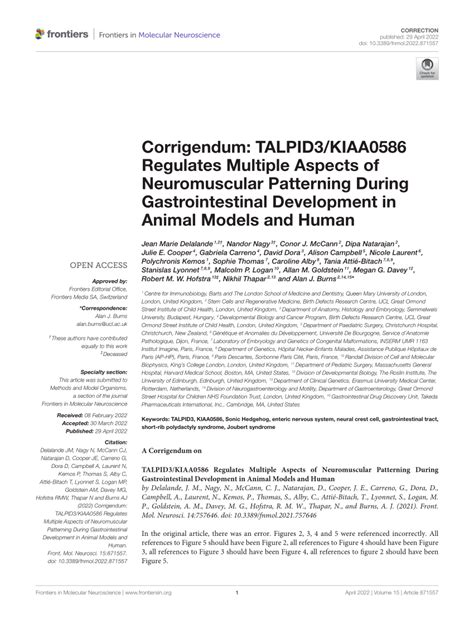 Pdf Corrigendum Talpid Kiaa Regulates Multiple Aspects Of