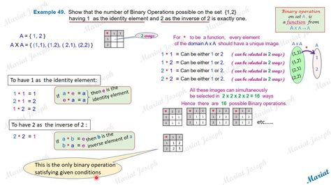 binary operation with identity element 1 class 12 relations and functions example 49 youtube