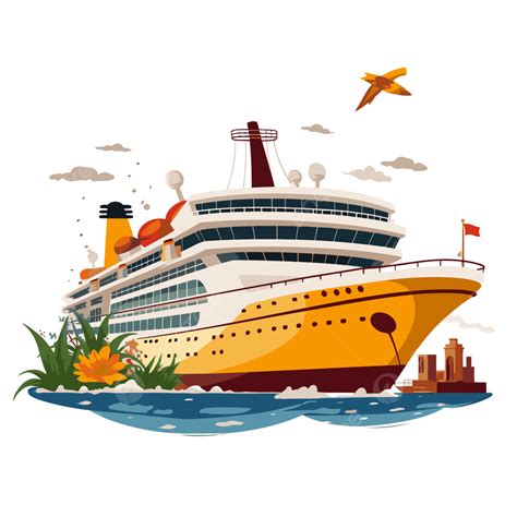 Free Cruise Clipart Large Cruise Ship And Plane Cartoon Vector Plane