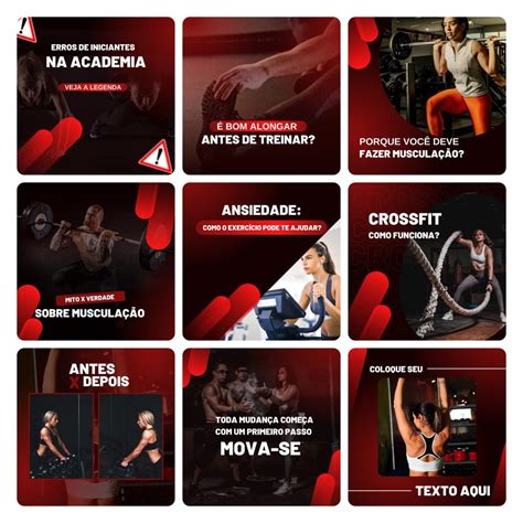 Modelos Canva Academia 30 Templates Editáveis Bônus Ello Criativo