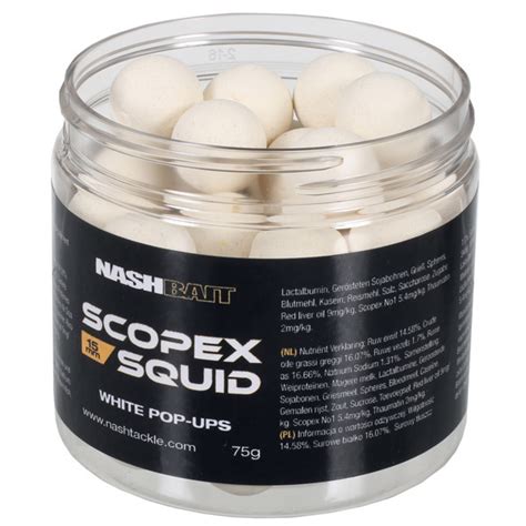 Nash Scopex Squid Pop Ups White Hareco Hengelsport