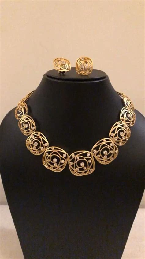 One Tola Gold Set Light Weight Gold Necklace Set Gold Set