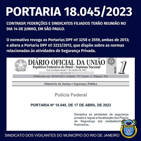 PORTARIA 18 045 2023 CONTRASP FEDERÇÕES E SINDICATOS FILIADOS TERÃO
