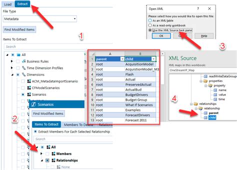 how to extract metadata into excel xls or csv format in onestream