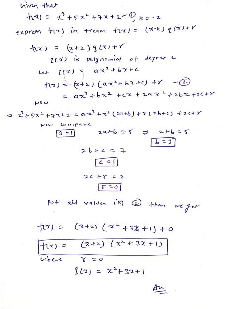 [solved] express f x in the form f x x k q x r for the given value course hero