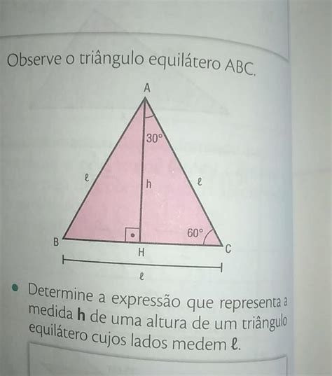 Observe o triângulo equilátero ABC determine a expressão que representa