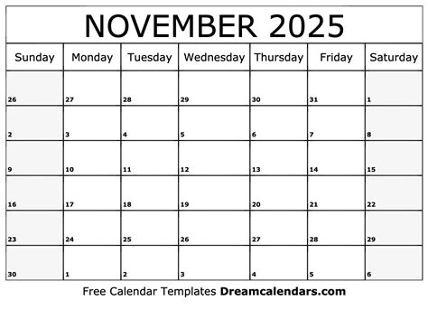 November Calendar Printable Free Word Patricia T Schrom
