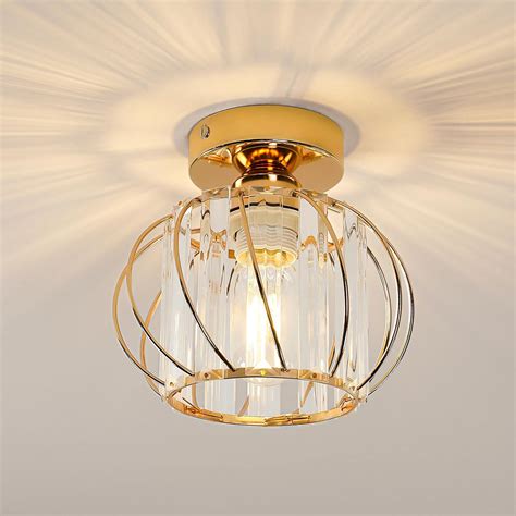 Kiwaezs Plafonnier En Cristal Moderne Plafonnier LED E27 Mini Lustre