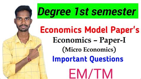 Degree 1st Semester Economics Model Paper S And Important Questions And