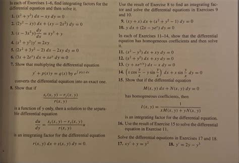 solved in each of exercises 1 6 find integrating factors