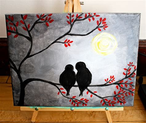 Bird Painting Acrylic Original Acrylic Painting On Easy Canvas