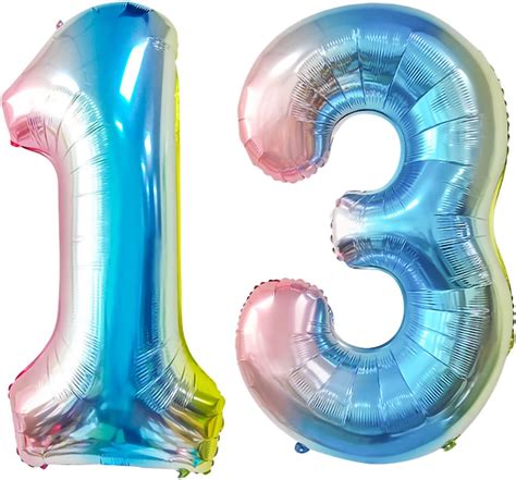 Amazon ESHILP 40 Inch Number Balloon Foil Balloon Number 13 Jumbo