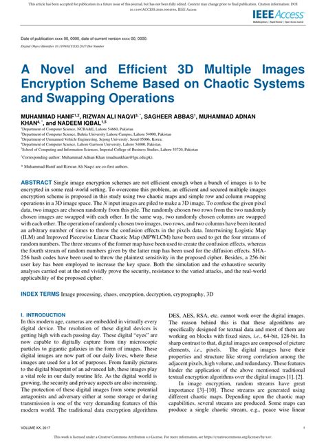 pdf a novel and efficient 3d multiple images encryption scheme based on chaotic systems and