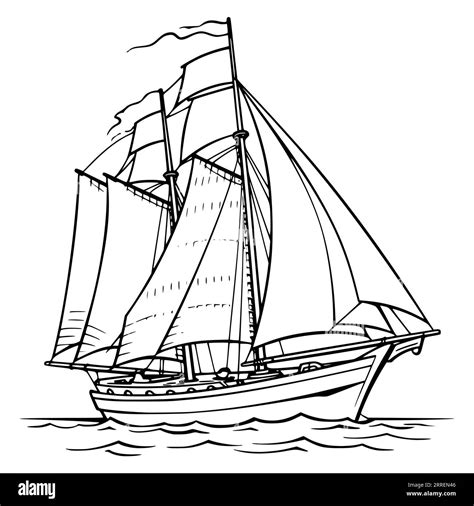 P Gina Para Colorear De Velero Para Ni Os Imagen Vector De Stock Alamy