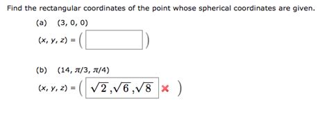 solved find the rectangular coordinates of the point whose