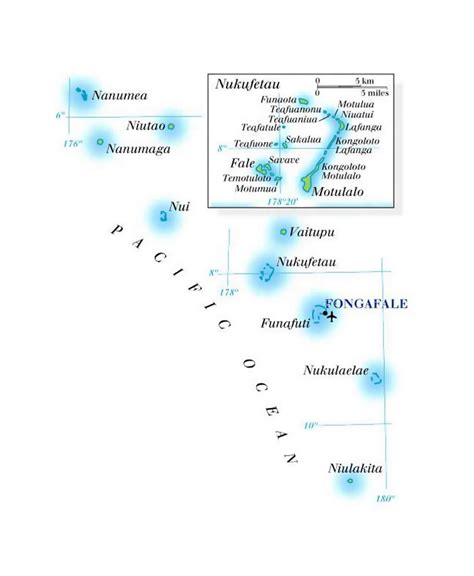 Detailed Map Of Tuvalu With Airport Tuvalu Oceania Mapsland