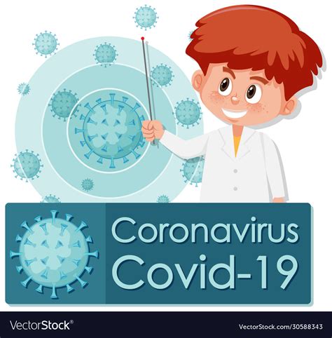 Coronavirus Poster Design With Doctor And Virus Vector Image