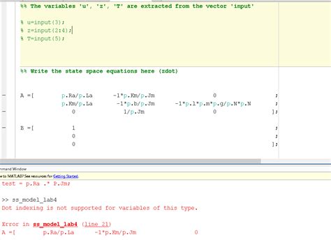 what am i doing wrong with this struct i m just trying to read the values into a matrix r matlab