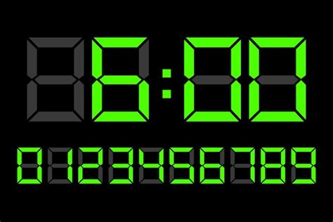 Premium Vector Digital Clock Number Set Electronic Figures Led Digit