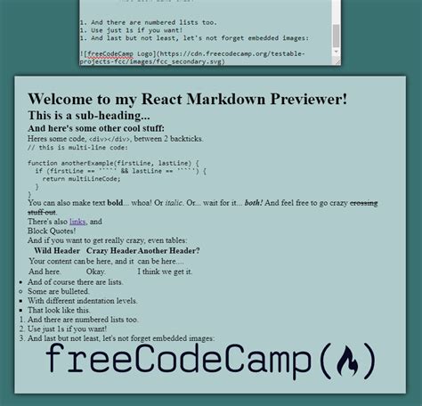 markdown previewer conversion help the freecodecamp forum