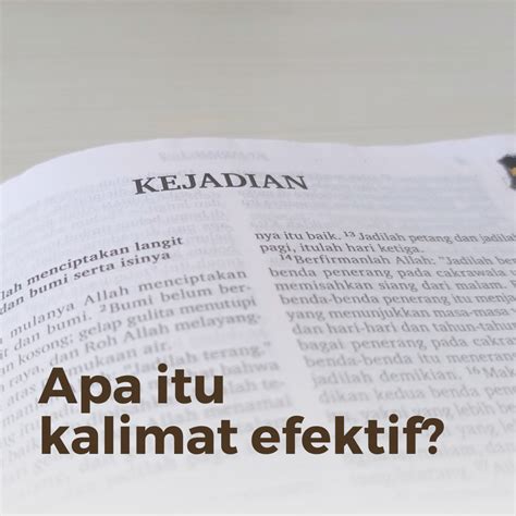 Apa Itu Kalimat Efektif Simak Penjelasan Lengkapnya DUNIA PENDIDIK