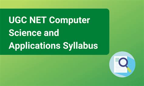 ugc net computer science and applications syllabus 2022