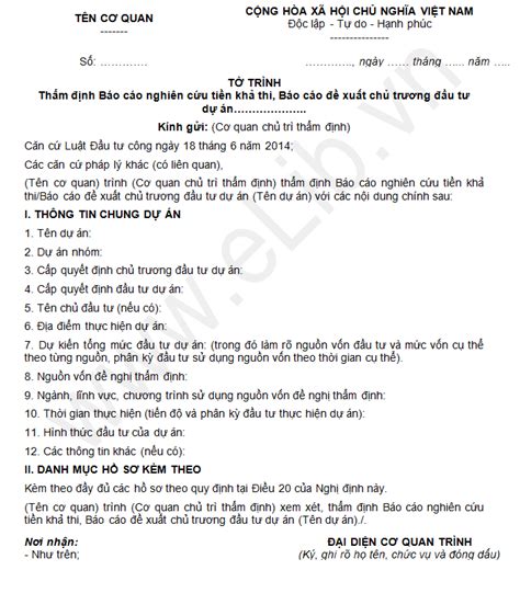 Những mẫu tờ trình thẩm định hot nhất hiện nay