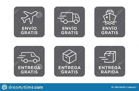 Conjunto De Iconos De Vector De Envio Entrega Gratis Vektor