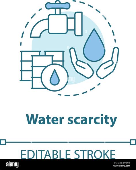 La Escasez De Agua En Concepto De Icono La Falta De Agua Potable Agua