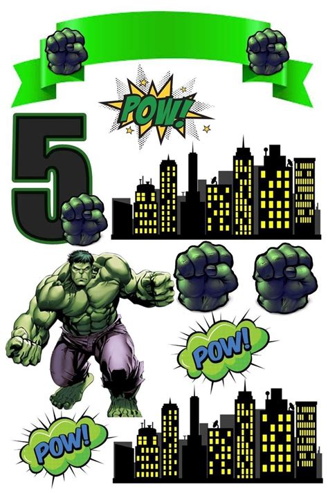 Pin De Ana Paula Em Topper De Bolo Bolos Do Hulk Festa Do Incr Vel