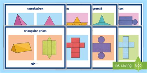 D Shapes And Their Nets Display Posters Profesor Hizo