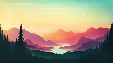4 3289 Mountain Scenery Landscape Sunset 4K Wallpaper