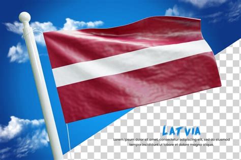 Bandeira realista da letônia renderização 3d isolada ou ilustração de