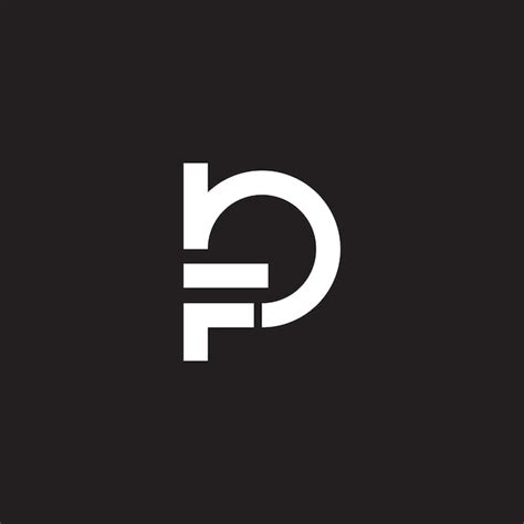 Monograma Profesional Letras Fb Bf Vector Icon Logo Sobre Fondo Negro