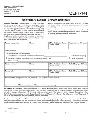 CT DRS CERT 141 2009 2024 Fill Out Tax Template Online