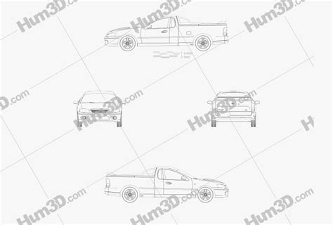 Ford Falcon Ute XR8 2009 Blueprint 3DModels Org
