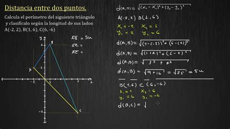 Cómo calcular la distancia entre dos puntos Ejercicio resuelto YouTube