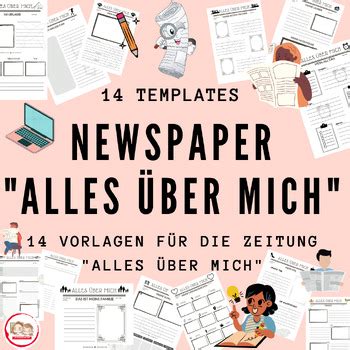 GERMAN ALL ABOUT ME NEWSPAPER TEMPLATE VORLAGEN FÜR ZEITUNG ALLES