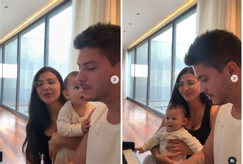 Jheny Santucci e Arthur Aguiar celebram 7 meses do filho vídeos