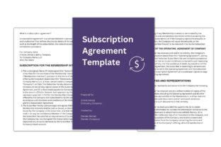 Editable Subscription Contract Template Graphic By Realtor Templates